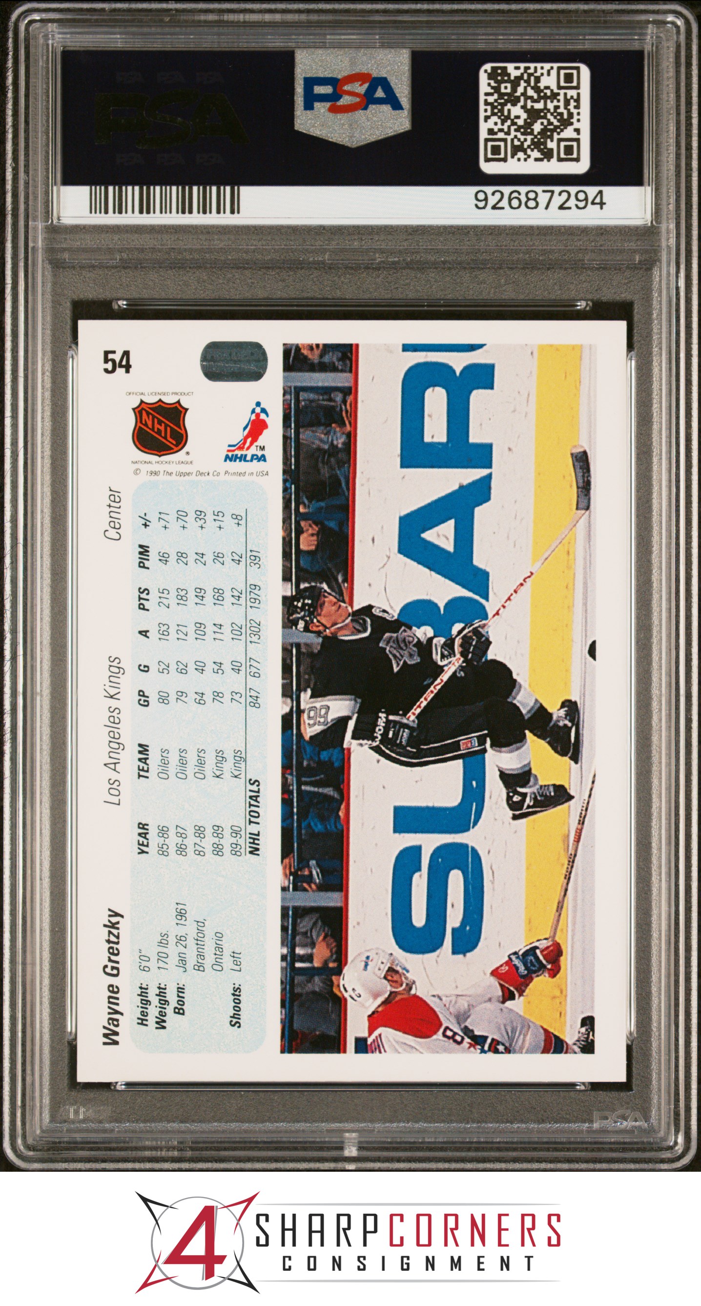 1990 UPPER DECK #54 WAYNE GRETZKY KINGS HOF PSA 10 | eBay