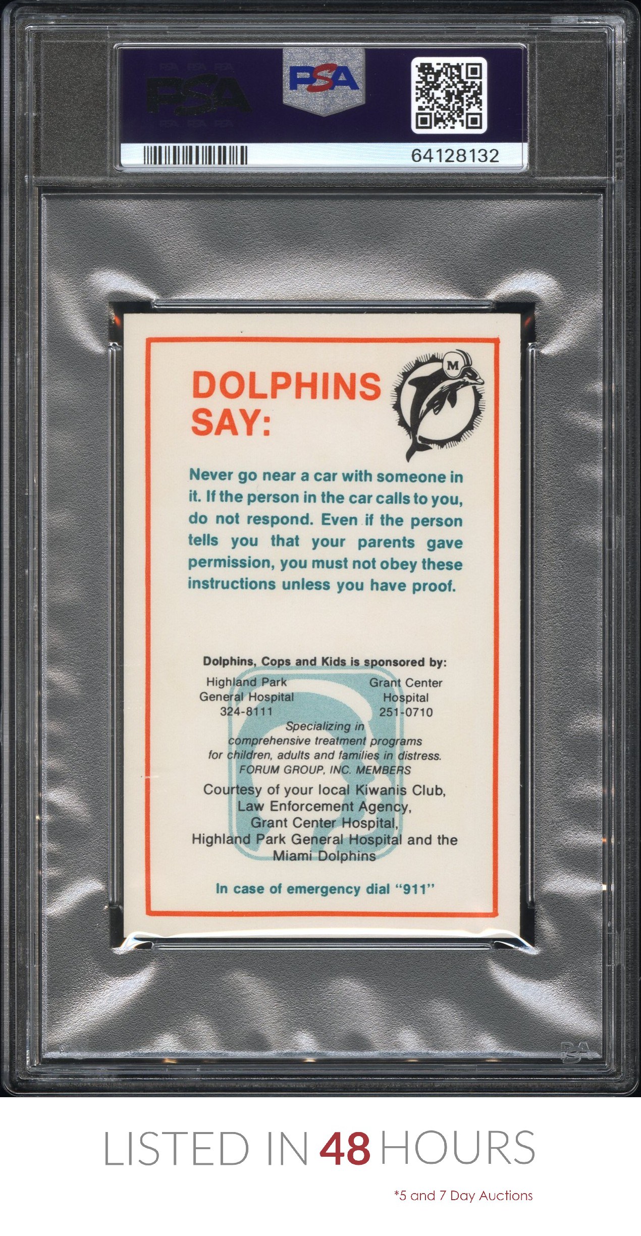 1984 DOLPHINS POLICE DAN MARINO RC HOF PSA 9 | eBay